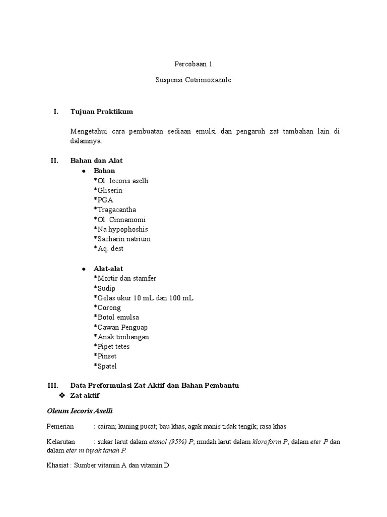 Laporan TFI Emulsi Minyak Ikan | PDF