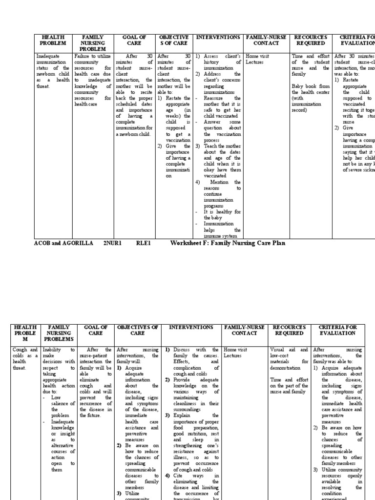 FNCP CHN | PDF | Common Cold | Nursing