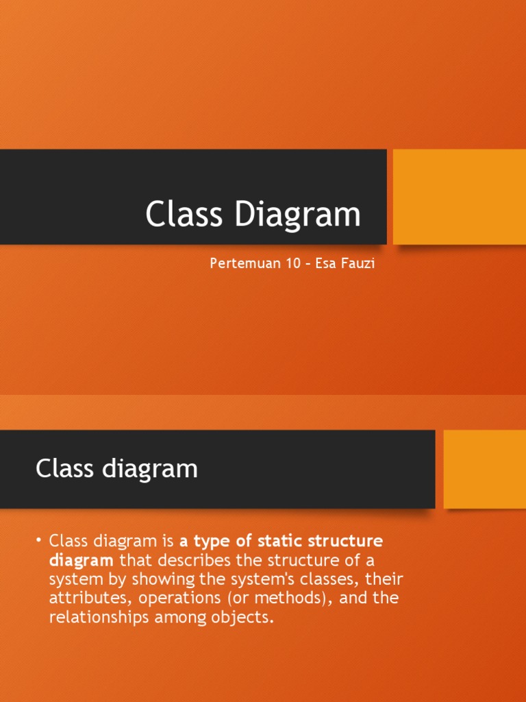 Class Diagram: Pertemuan 10 - Esa Fauzi | PDF | Class (Computer Programming) | Inheritance ...