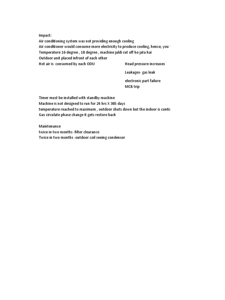 ODU HVAC System Maintenance Issues | PDF | Leak | Air Conditioning