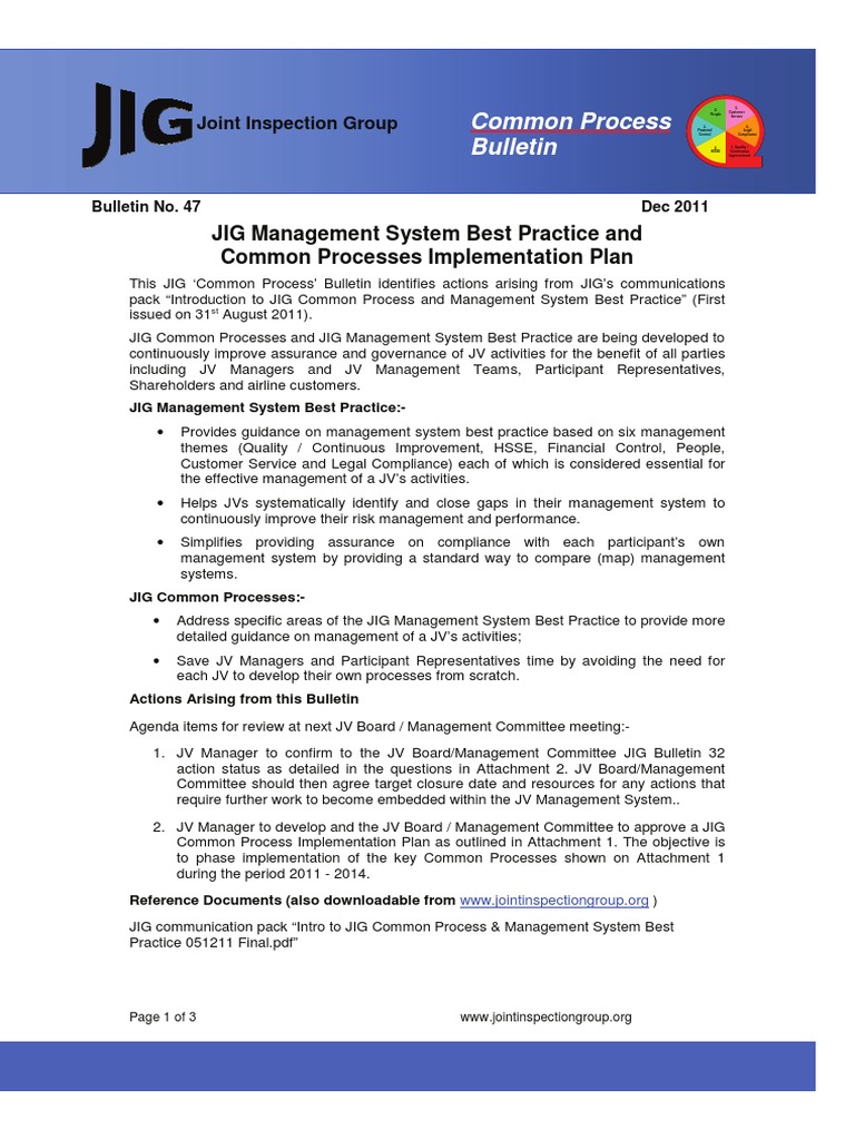 Bulletin 47 Common Processes and Management System Best Practice Dec ...