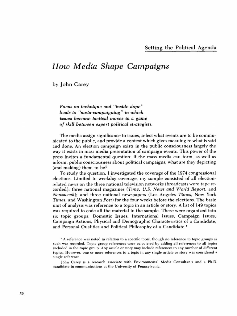How Media Shape Campaigns | PDF | Political Campaigns | News