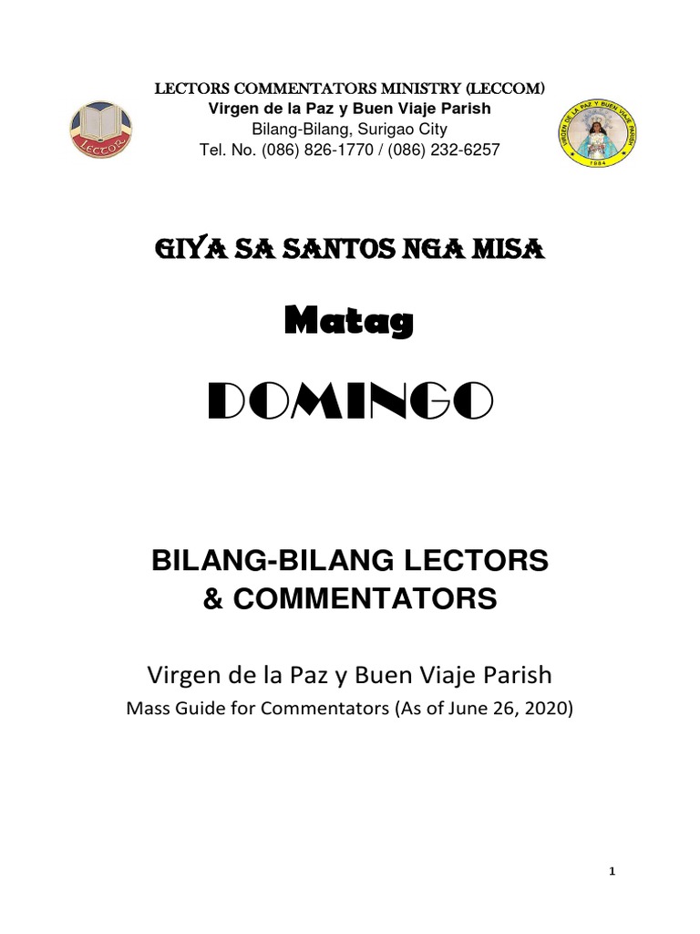 Mass Guide (Cebuano) | PDF