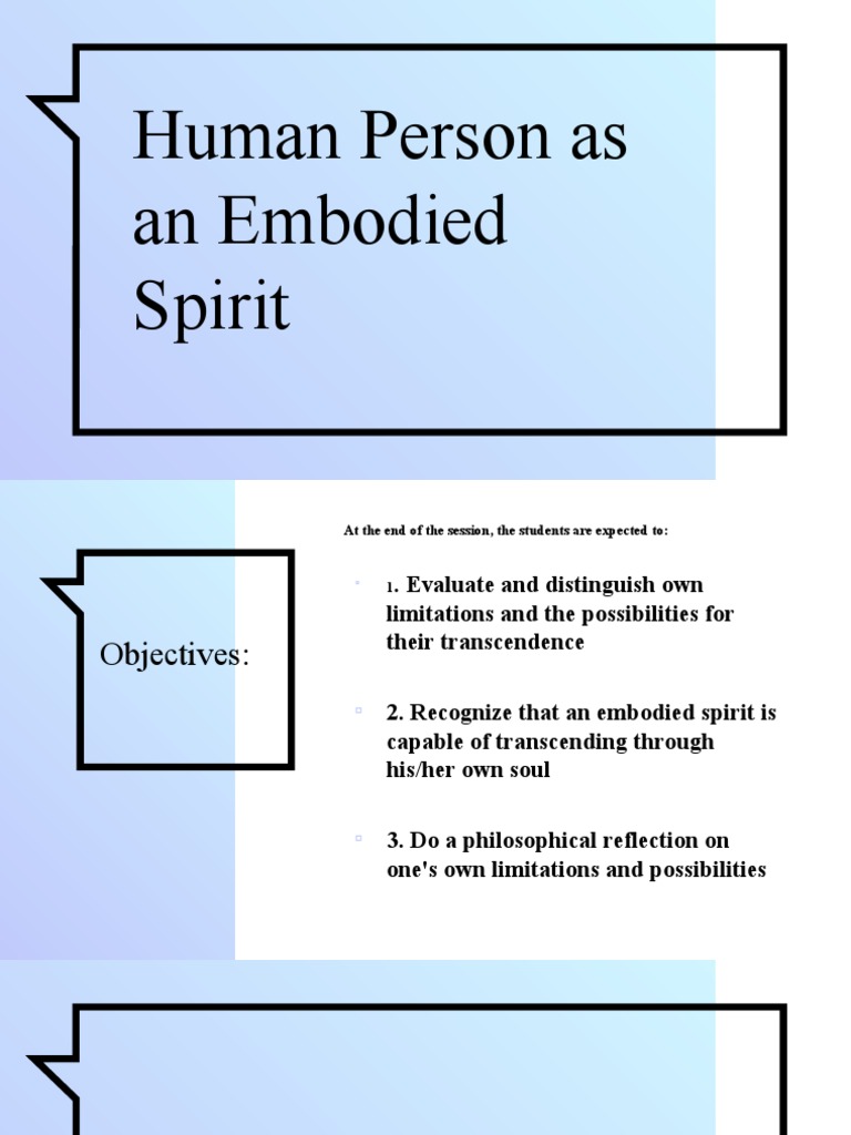 Human Person As An Embodied Spirit | PDF | Psychological Concepts ...