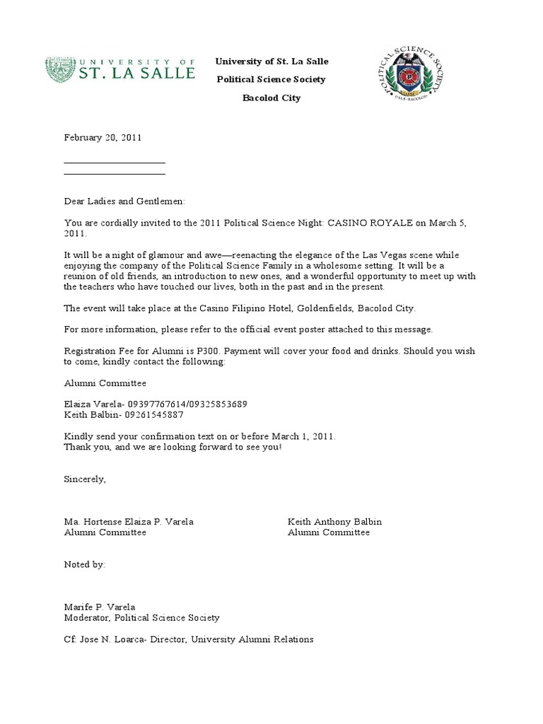 Alumni Solicitation Letter (With Reply Slip and Logo) | PDF | Social ...