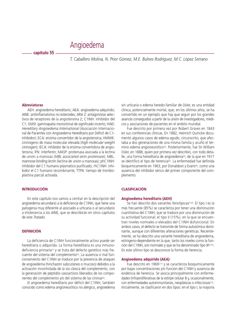 55 Angioedema | PDF | Mutación | Coagulación