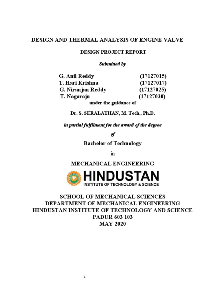 Design Project Final Reportt | PDF | Internal Combustion Engine ...