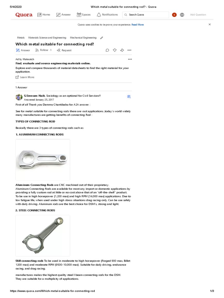 Material For Connecting Rod | PDF