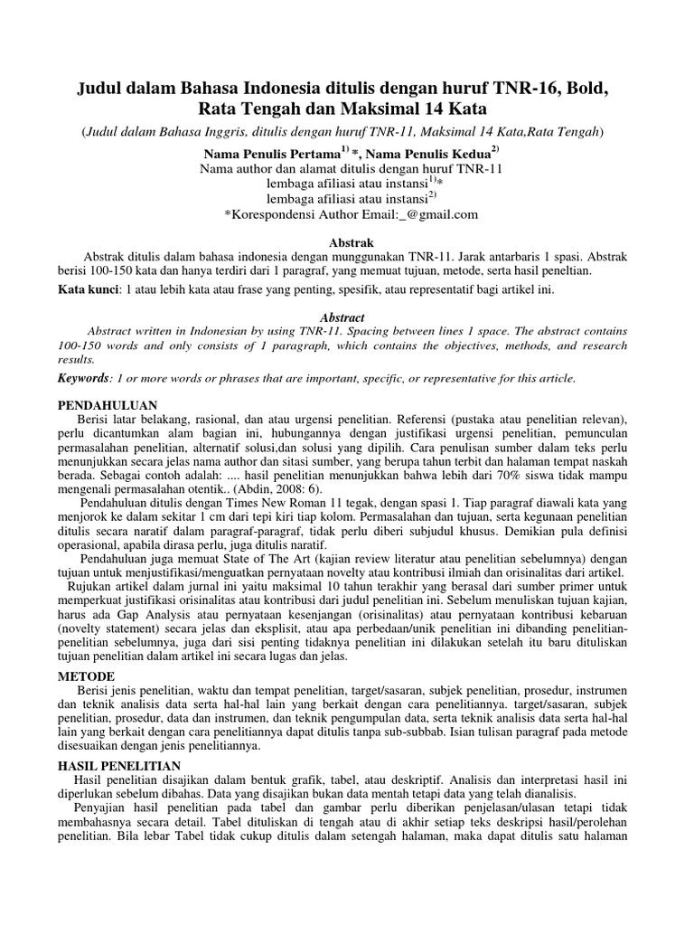 Panduan Penulisan Jurnal Sinta 5 | PDF