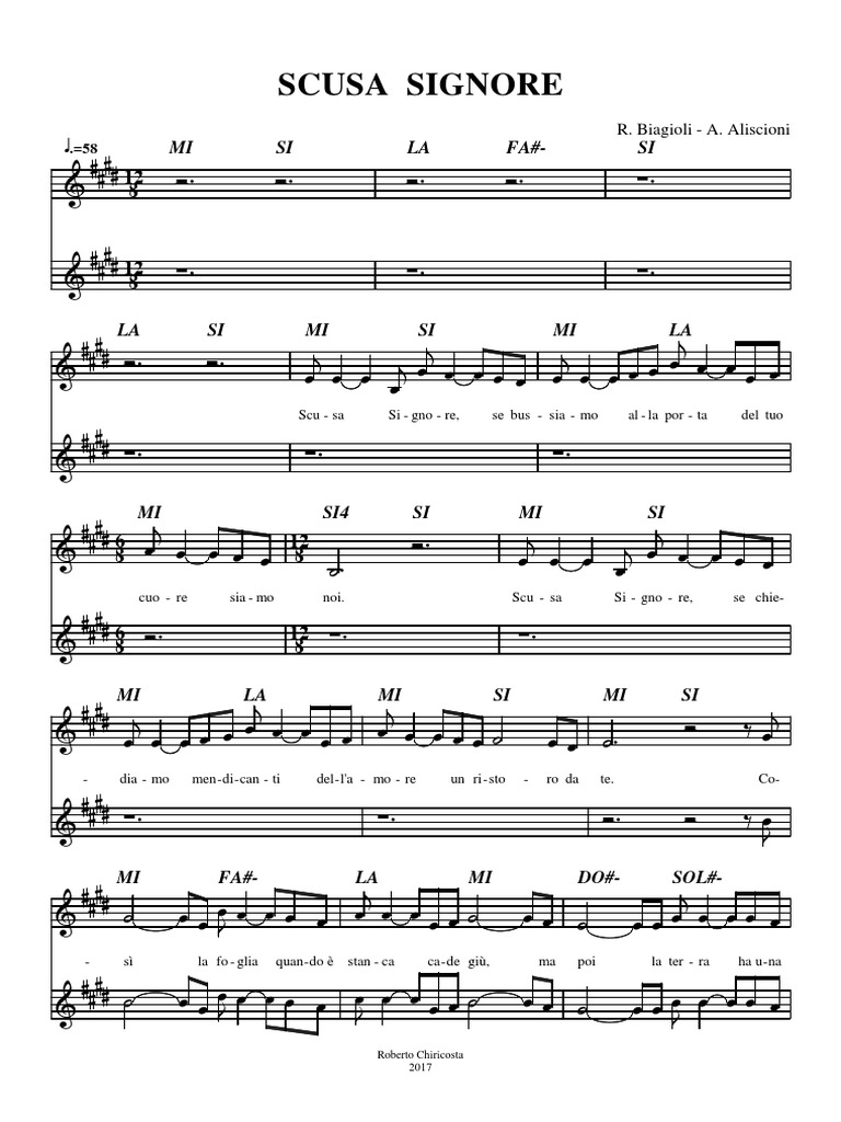 Scusa Signore Spartito | PDF