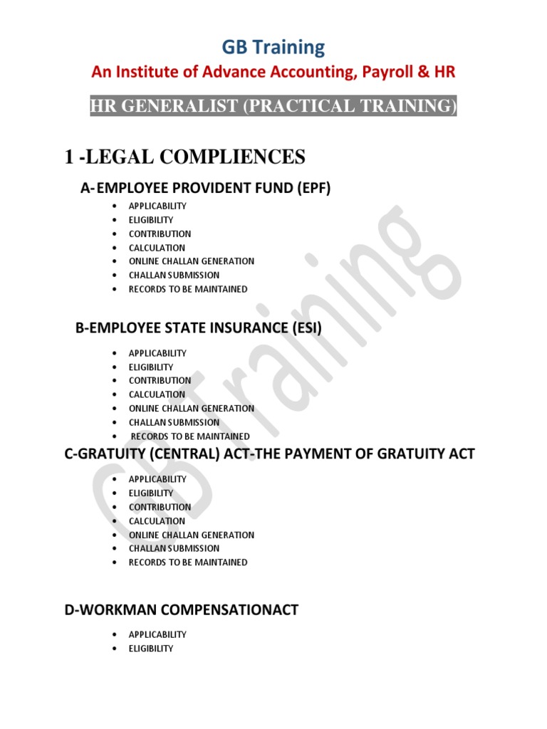 HR Generalist Practical Training | PDF | Payroll | Payments