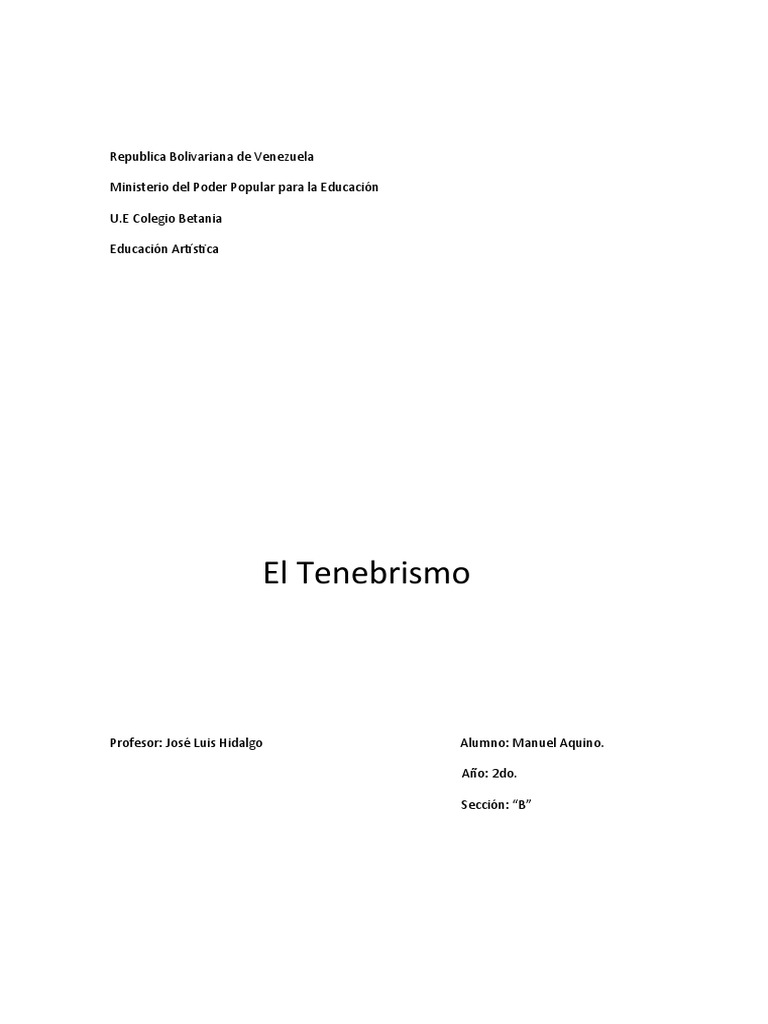 Características del Tenebrismo Barroco | PDF | Rembrandt | Pinturas
