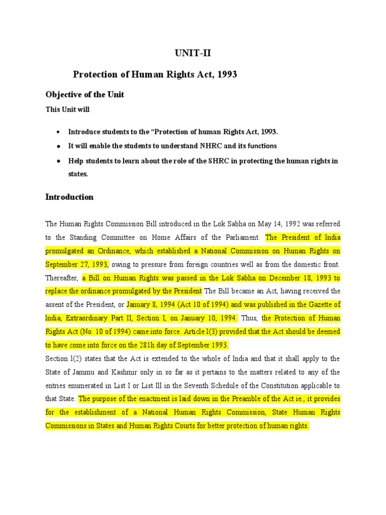 Human Rights Unit II | PDF | Human Rights | Ethical Principles
