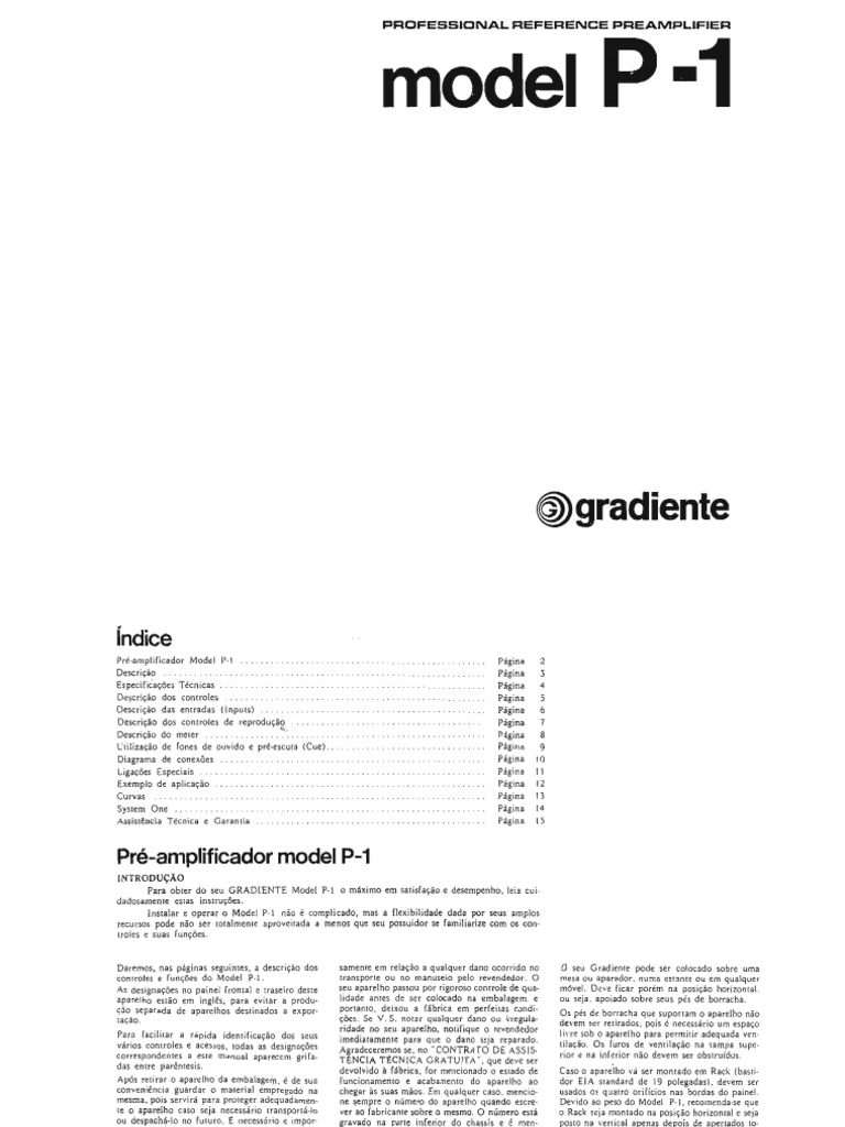 Gradiente P1 Manual | PDF