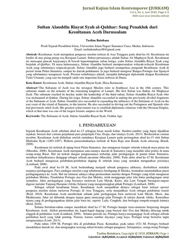 Sultan Alauddin Riayat Syah | PDF