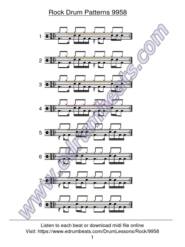 Rock Drum Patterns Online | PDF | History
