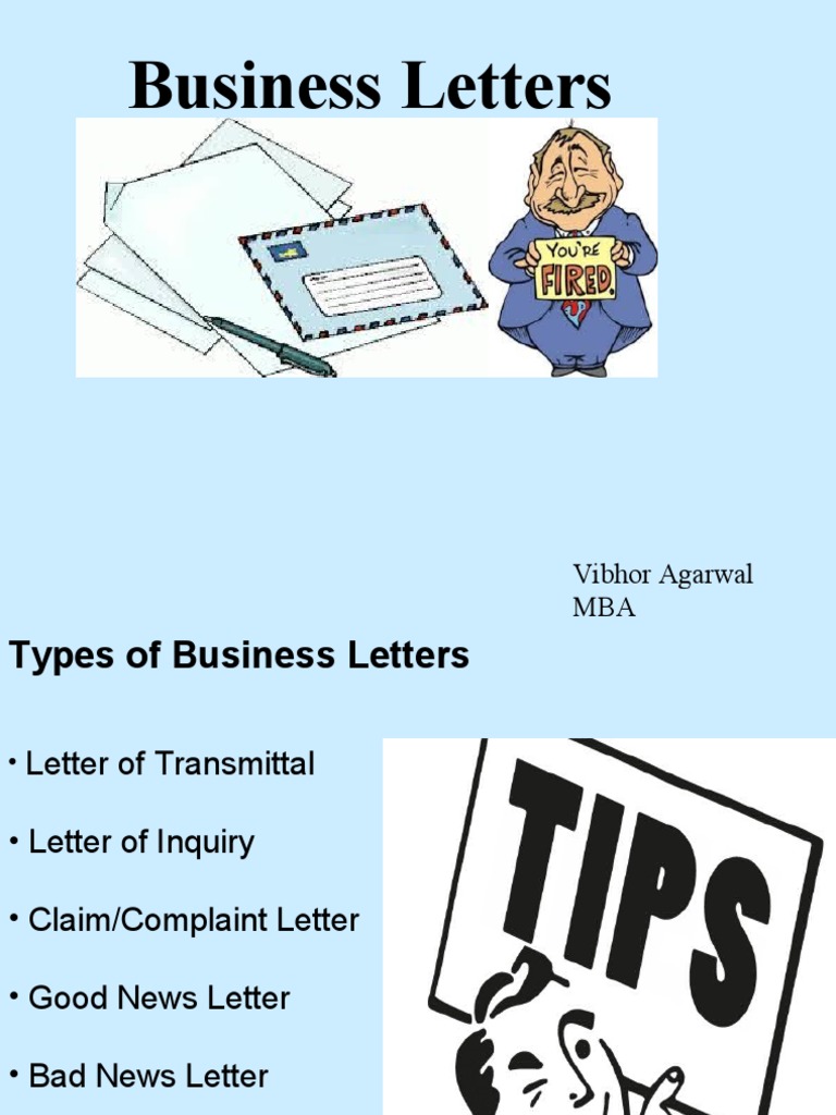 Business Letters: Vibhor Agarwal MBA | PDF | Paragraph | Business