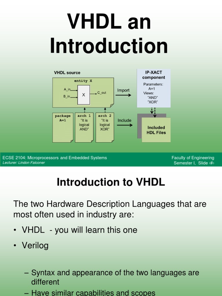 Ecse 2104 - l3 - Vhdl1 | PDF | Vhdl | Software Engineering