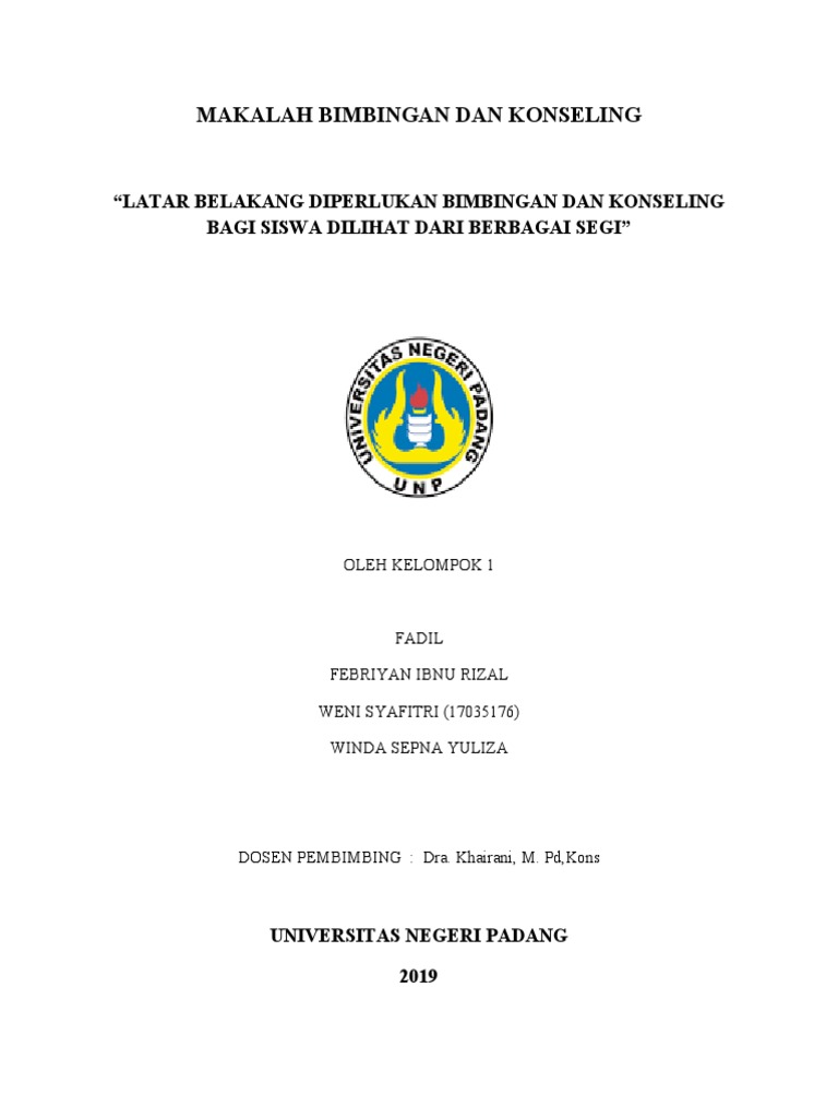 MAKALAH BIMBINGAN DAN KONSELING Kelompok 1 | PDF | Karier & Perkembangan | Pengembangan Diri