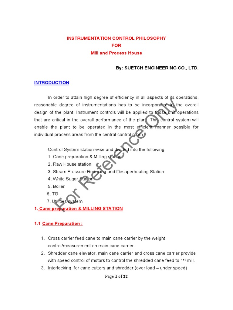 Reference Control Philosophy | PDF | Vacuum | Valve