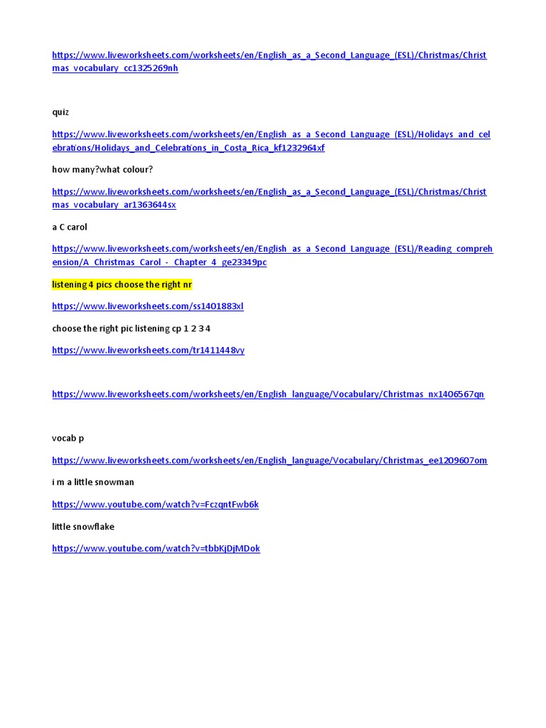 ESL Christmas Activities | PDF