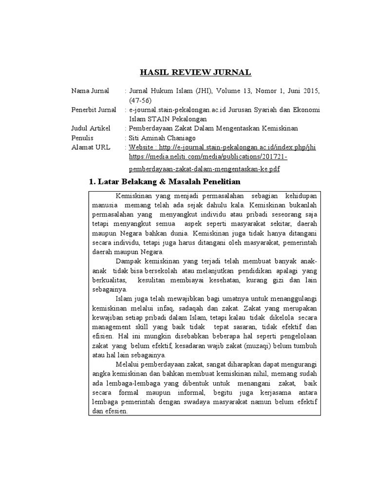 HASIL REVIEW JURNAL 1 (Contoh) | PDF | Bisnis