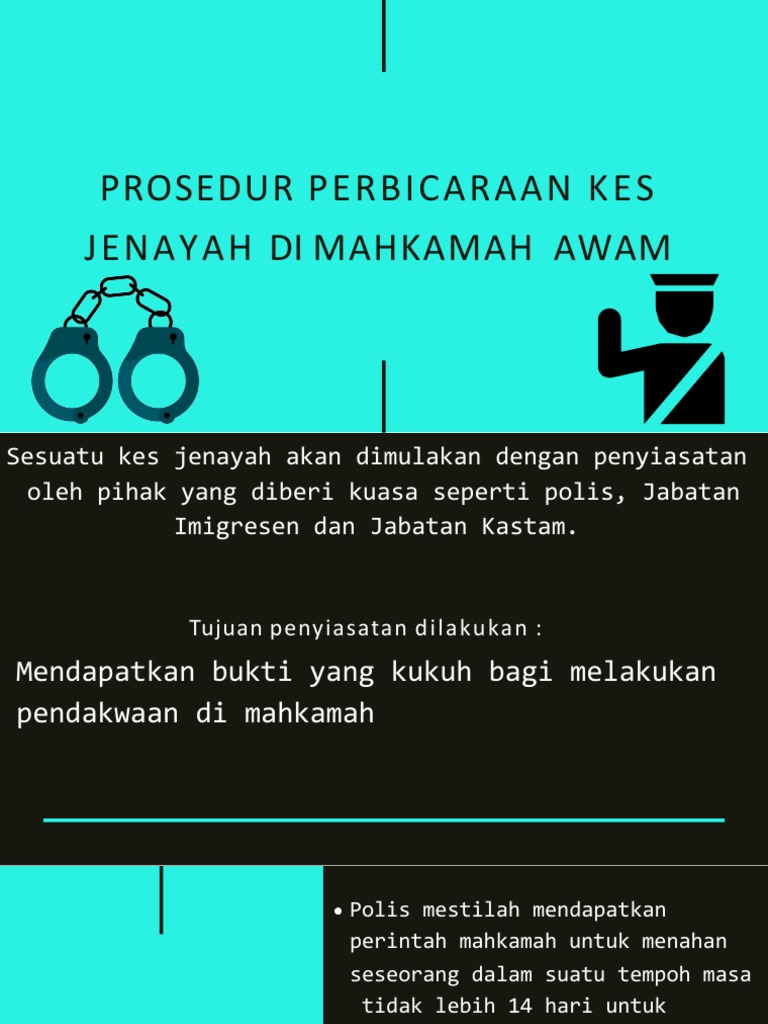 Prosedur Perbicaraan Kes Jenayah Di Mahkamah Awam | PDF