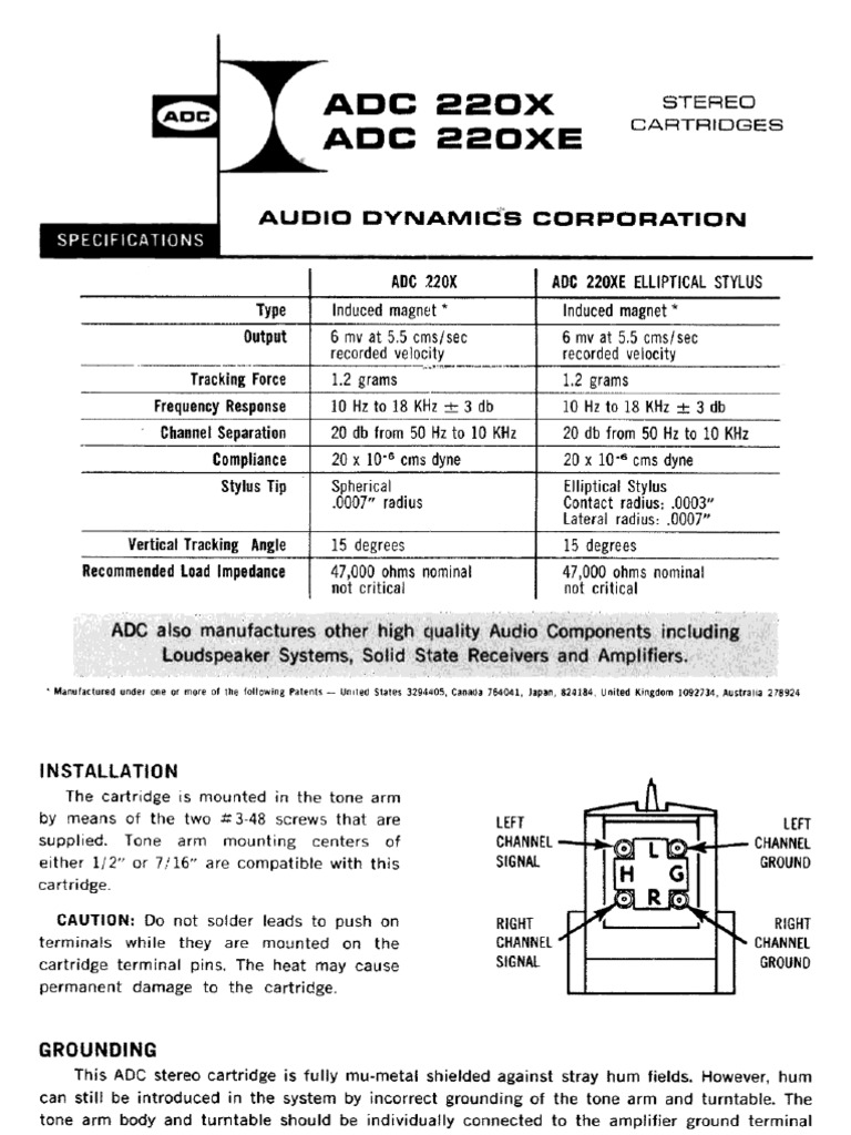 Adc 220 X Owners Manual | PDF