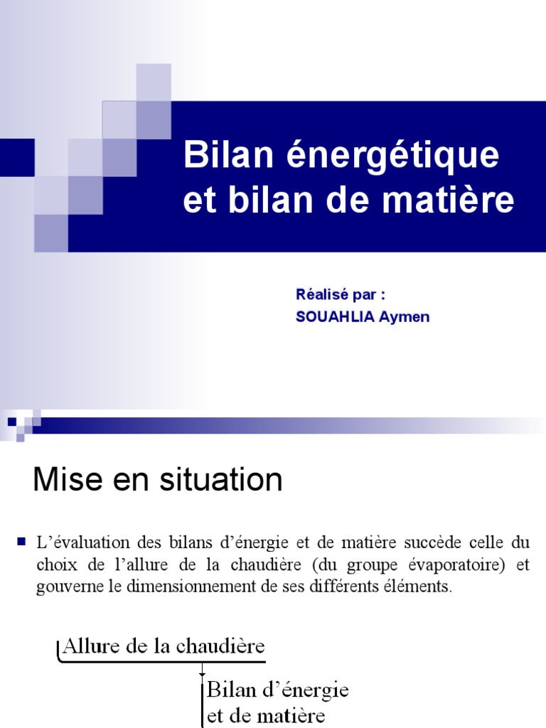 Bilan Énergétique Et Bilan de Matière | PDF | Chaudière | La combustion