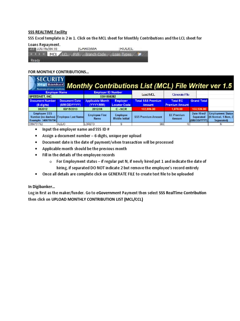 SSS REALTIME Facility Guide | PDF | Loans | Employment