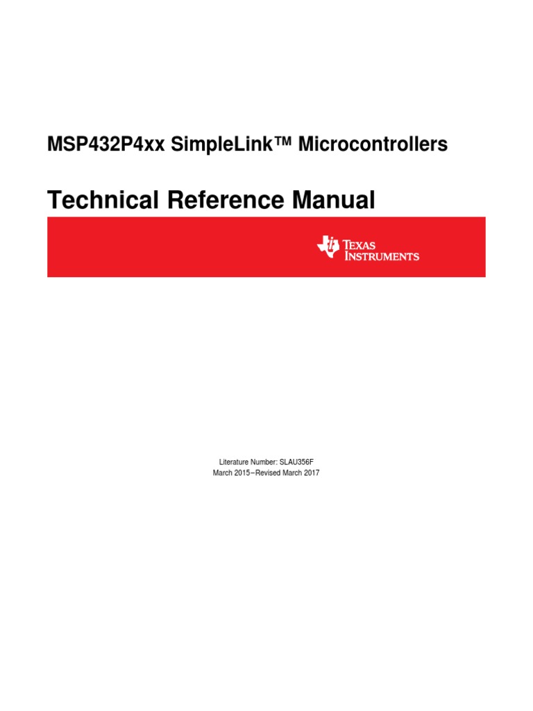 MSP432 Technical Reference Manual | PDF | Flash Memory | Office Equipment