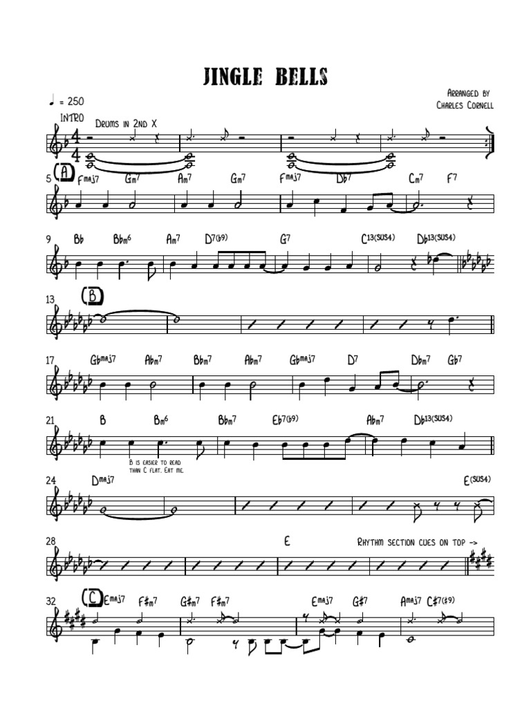 Jingle Bells Chart - Charles Cornell Arrangement | PDF