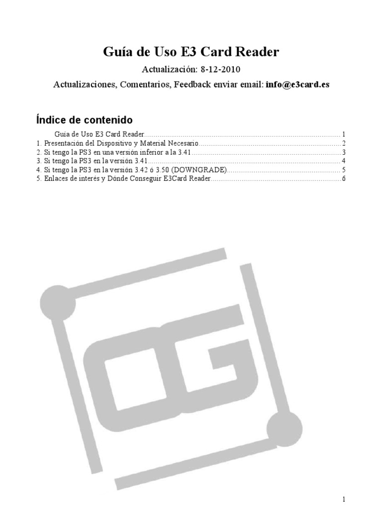 Manual E3 Card | PDF | Playstation 3 | Memoria USB