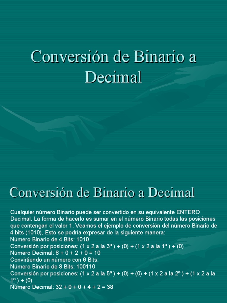 Conversion de Binario | PDF | Decimal codificado en binario | Poco