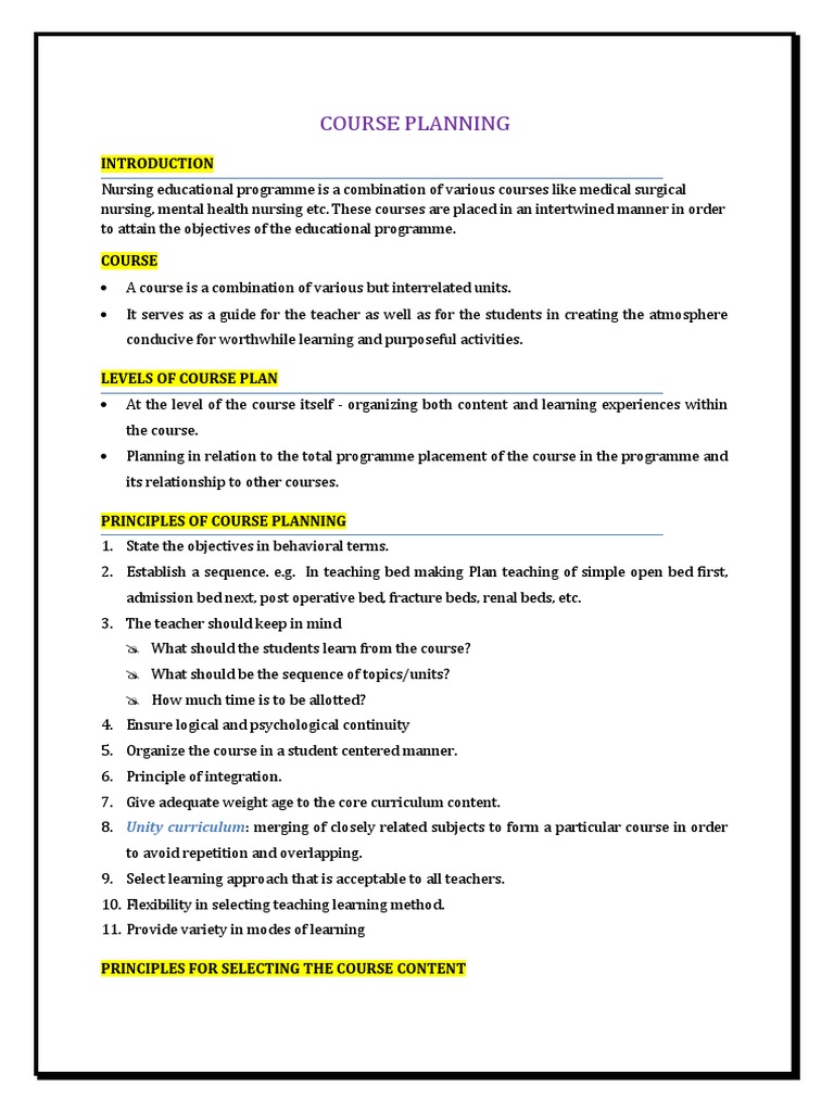 Course Planning: Unity Curriculum | PDF | Teachers | Learning