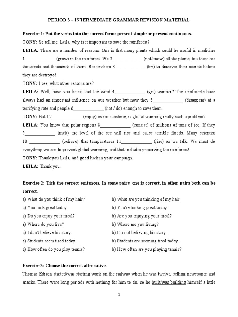 P3 - Grammar - Revision Material | PDF | Thomas Edison