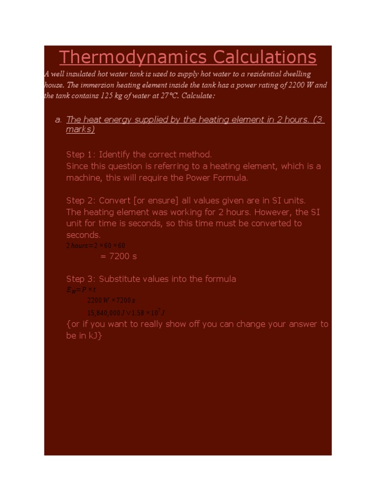 Thermodynamics Calculations | PDF