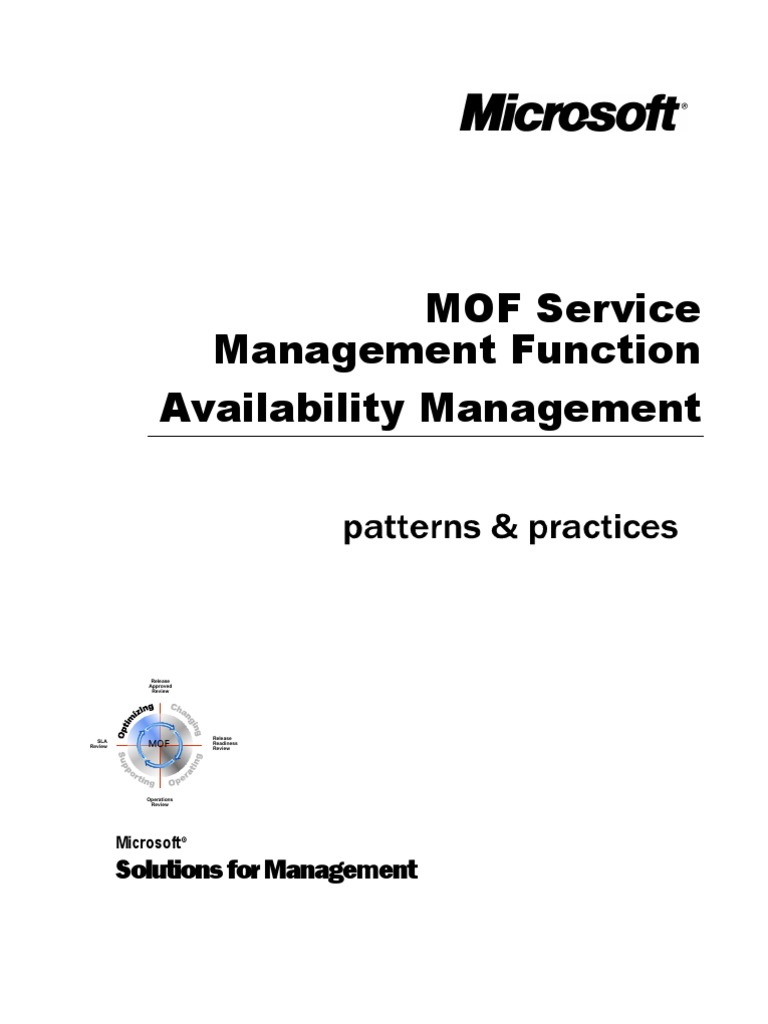 Mof Smf Availability Management Pdf Business Process Service