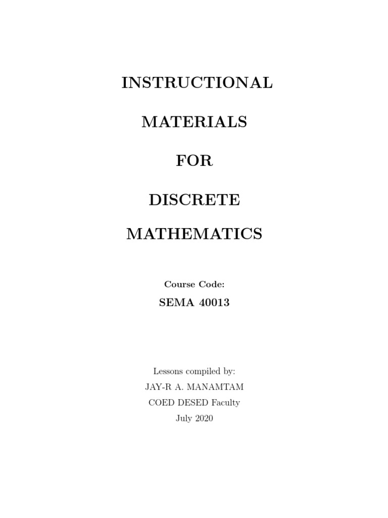 Discrete Mathematics Ims | PDF | Mathematical Proof | Function ...