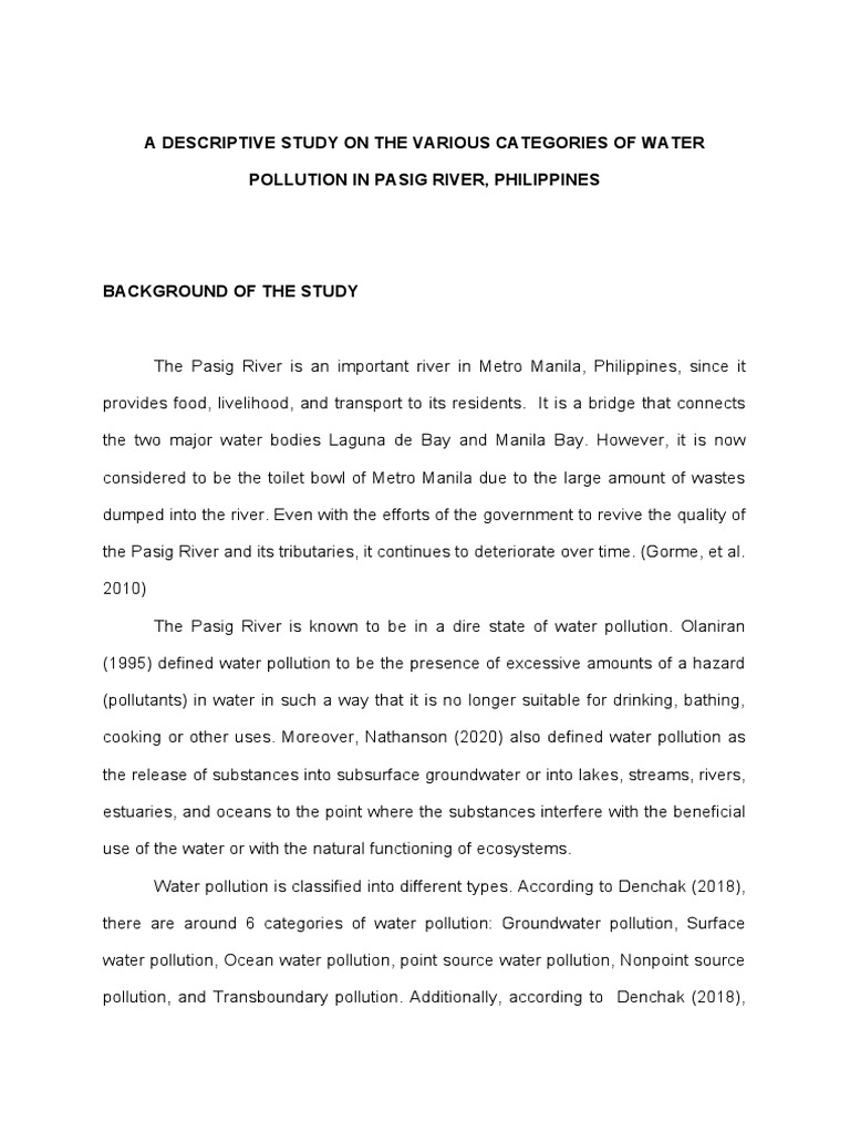 Group #4 - A Descriptive Study On The Various Categories of Water ...