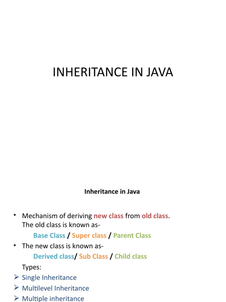 Inheritance in Java | PDF | Inheritance (Object Oriented Programming ...