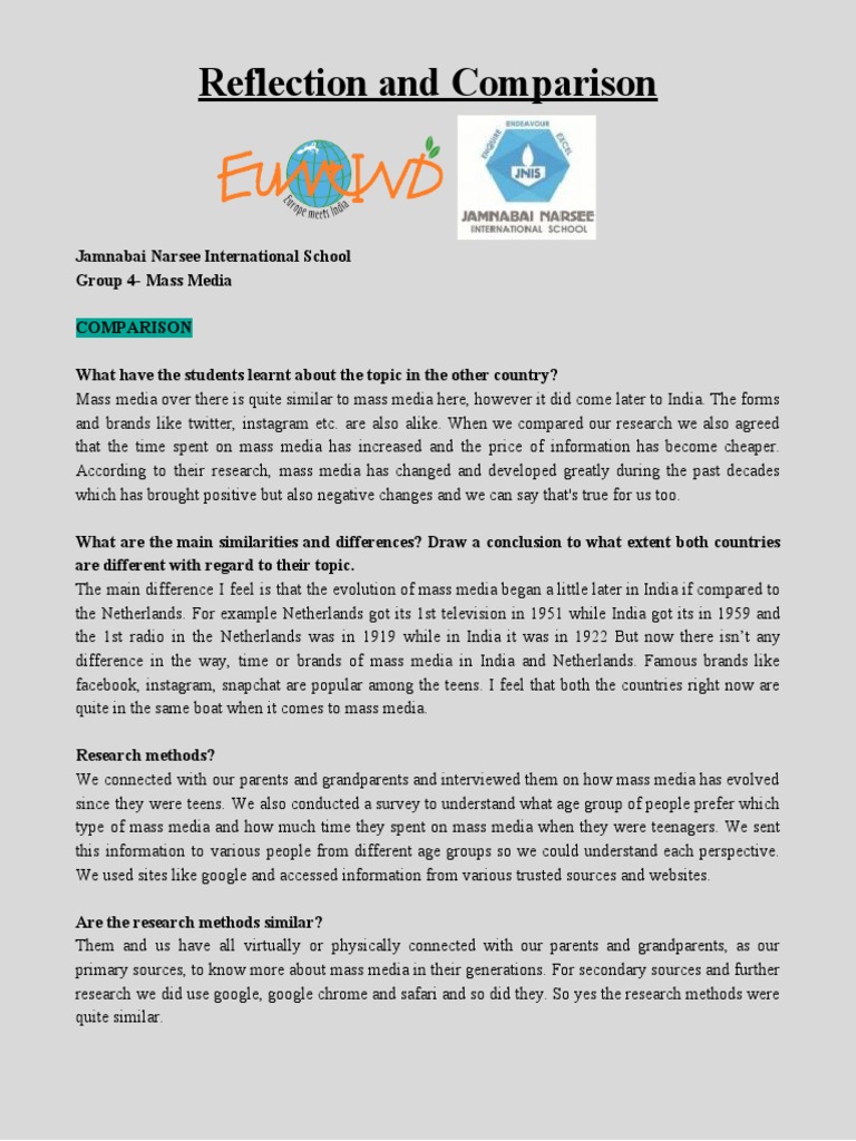 Eumind Reflection and Comparison | PDF