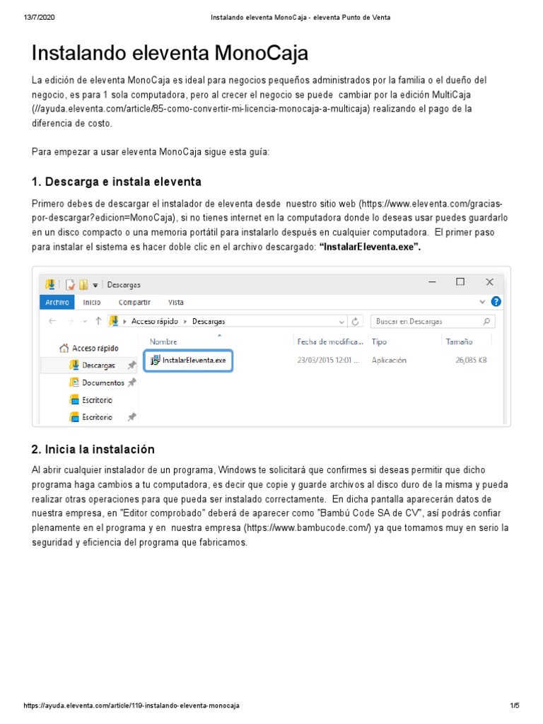 Instalando Eleventa MonoCaja - Eleventa Punto de Venta | PDF | Archivo ...