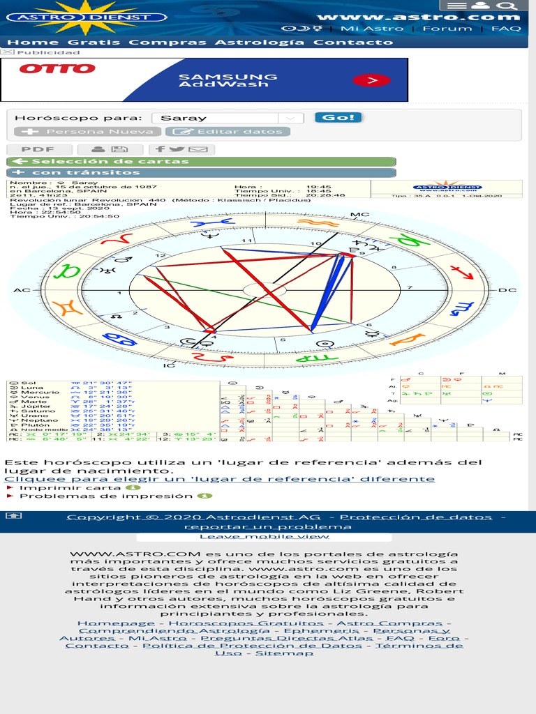Carta Gratuita - Astrodienst | PDF
