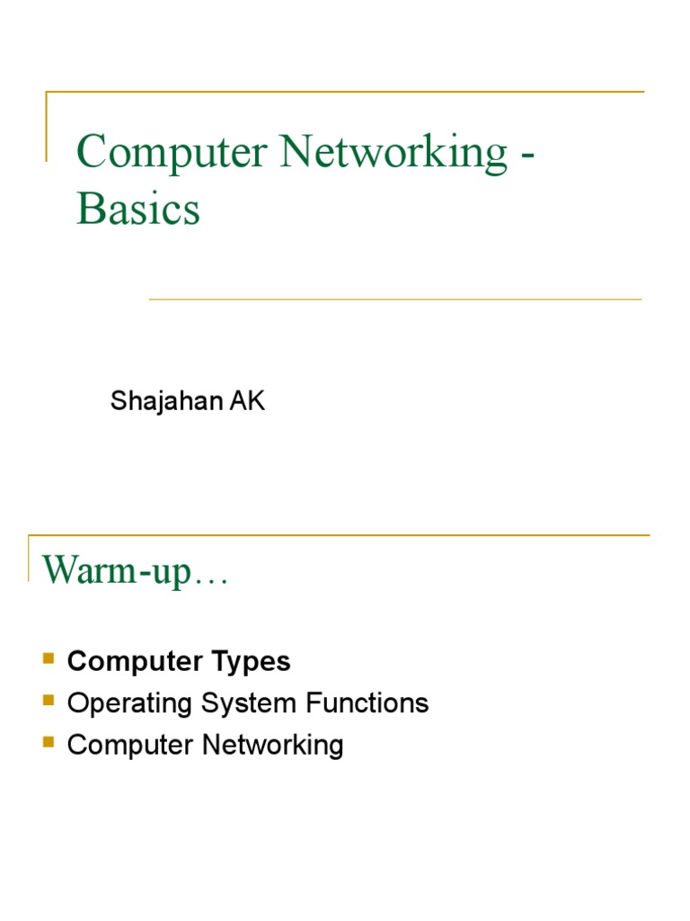 Computer Networking - Basics: Shajahan AK | PDF | Windows 2000 ...