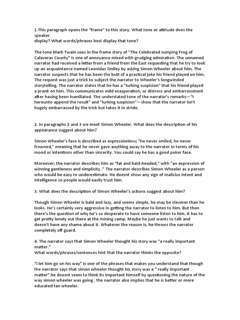 1-6, The Celebrated Jumping Frog | PDF | Gaming And Lottery