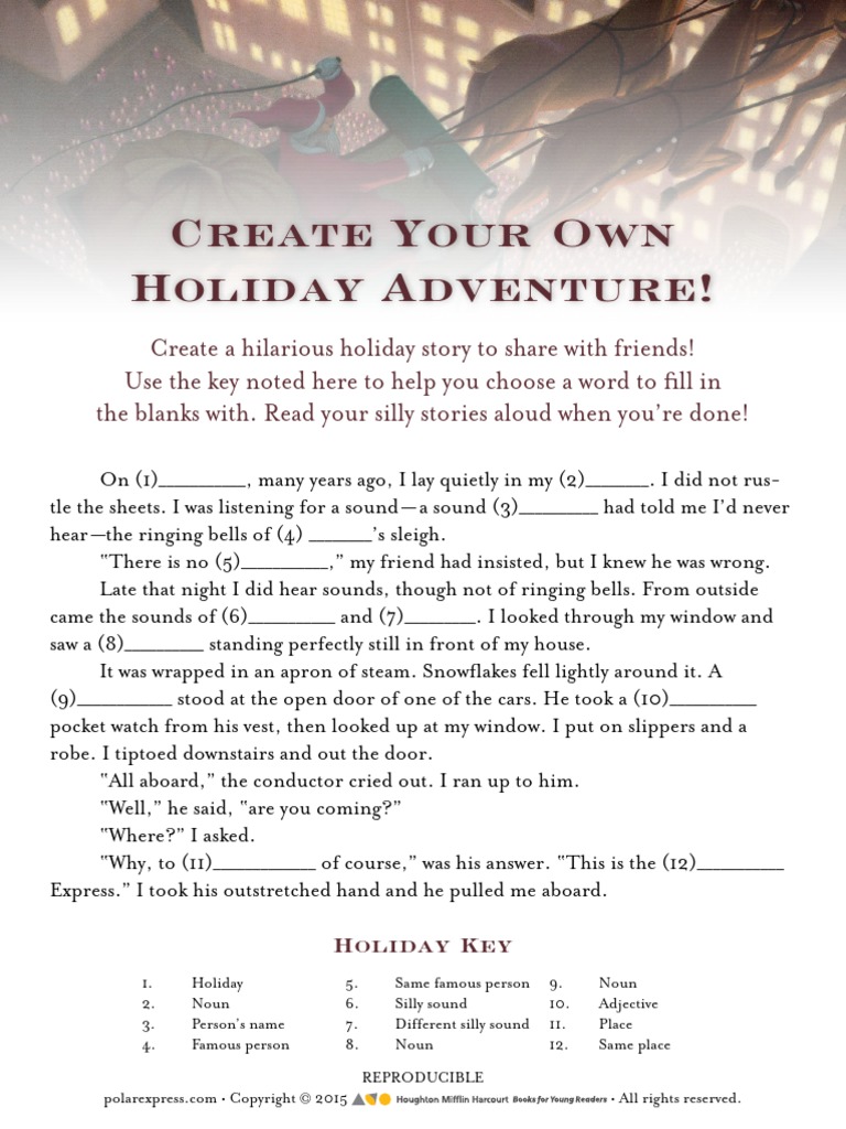 Create Your Own Holiday Adventure Activity | PDF