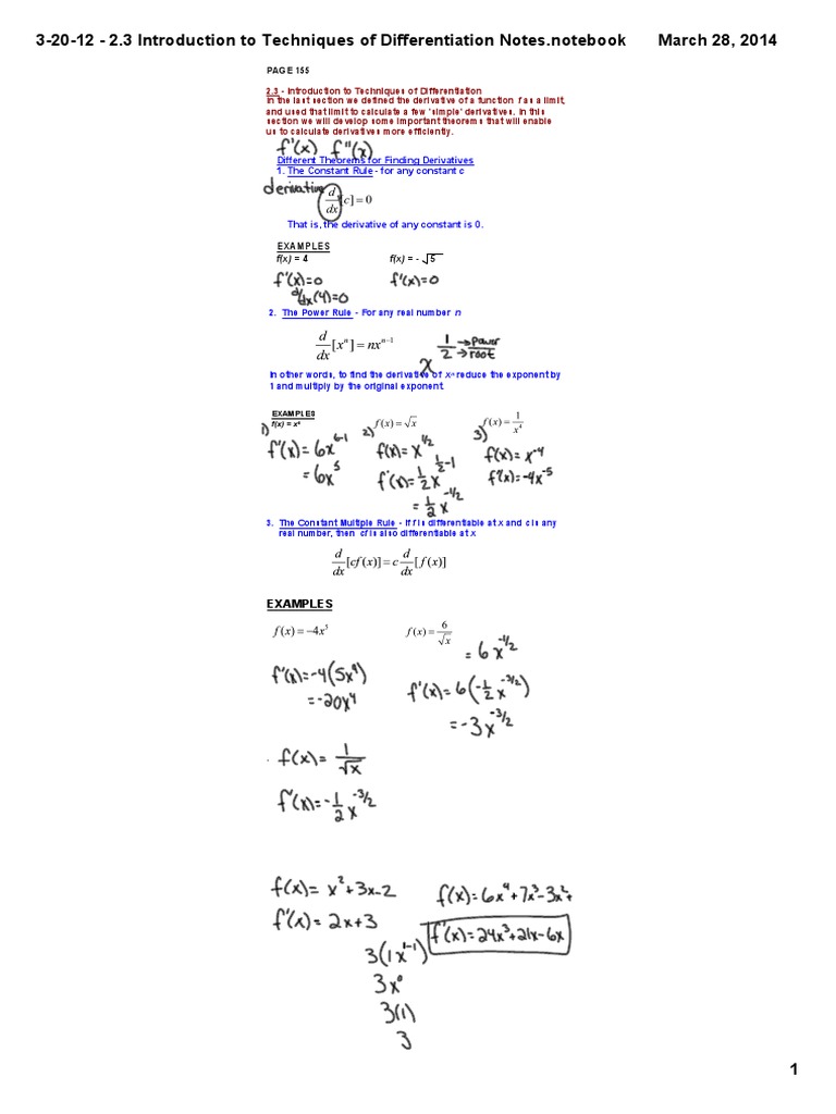 Techniques To Dervitives | PDF | Derivative | Function (Mathematics)