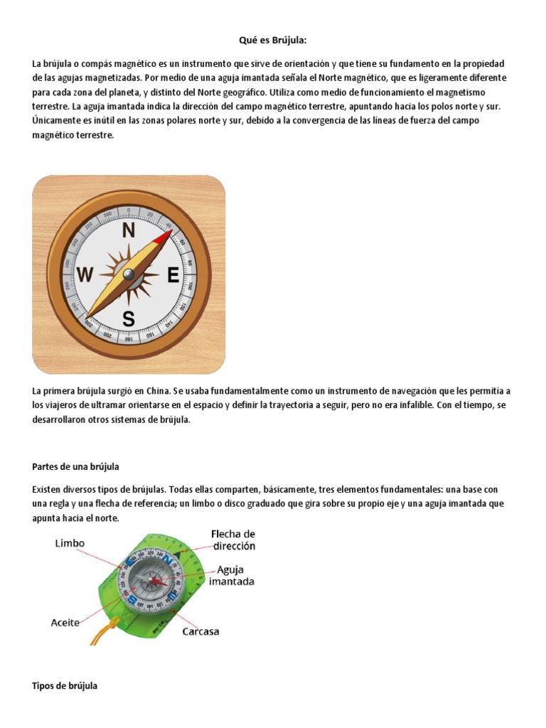 Función y Tipos de Brújulas | PDF | Brújula | Imán