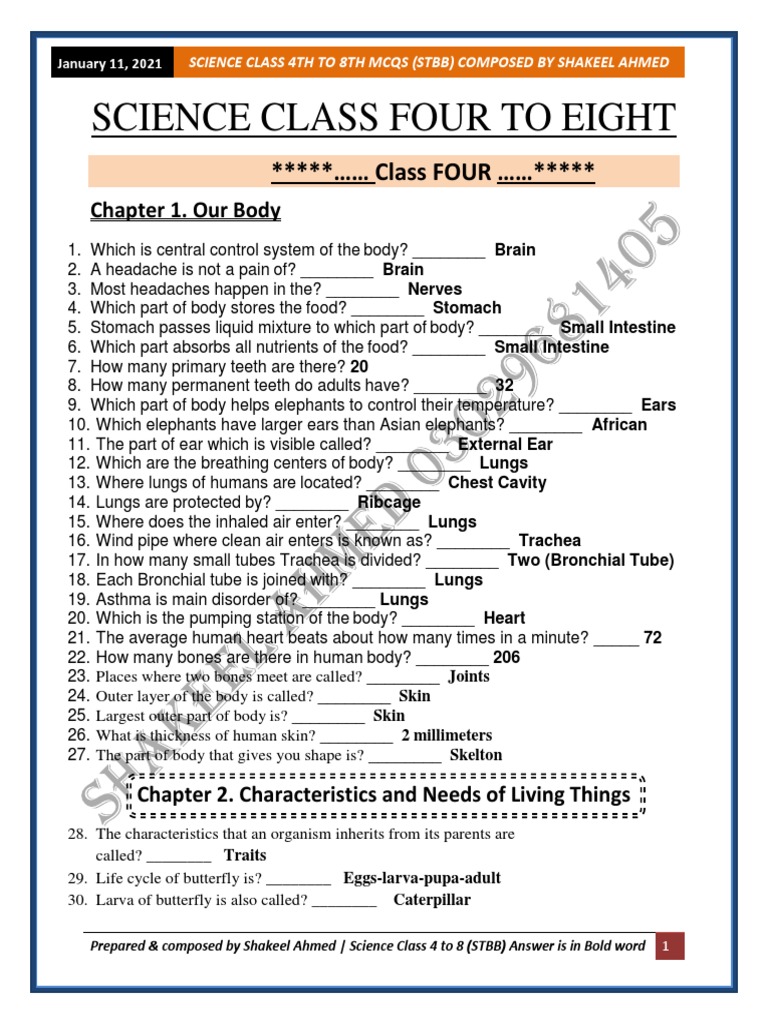 Science 4 To 8 STBB | PDF | Solution | Ear